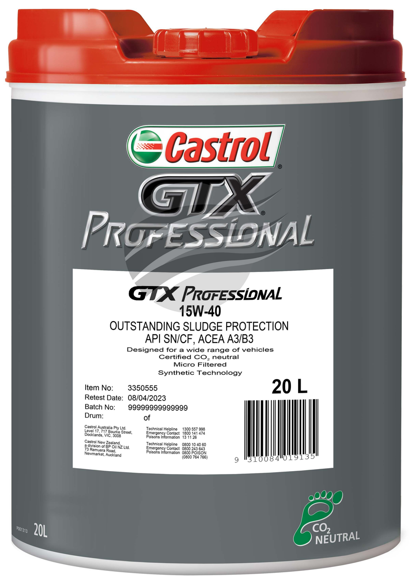 Castrol GTX Professional 15W-40 20L $152.99 – Lyto
